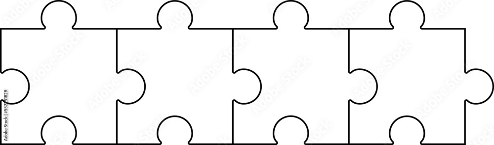 Joint Puzzle Line Shape Stock Vector | Adobe Stock