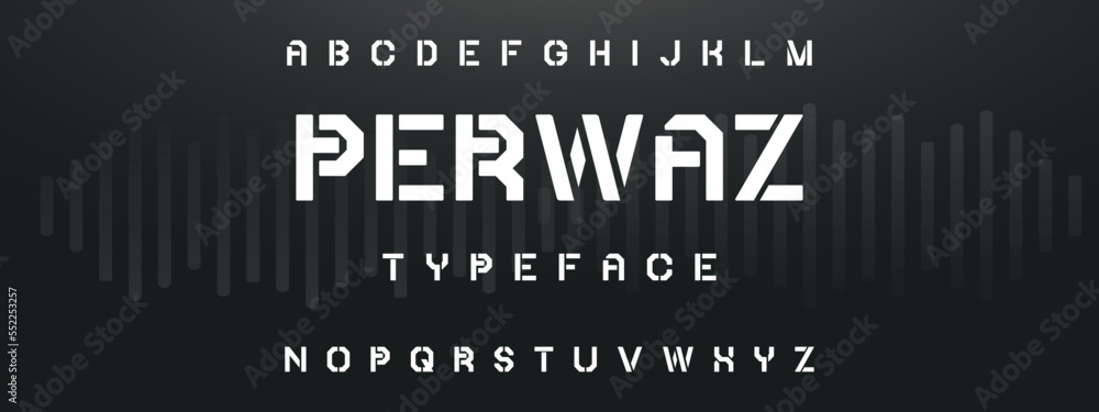 PERWAZ Abstract Modern Alphabet Font. Creative and original font logo ...