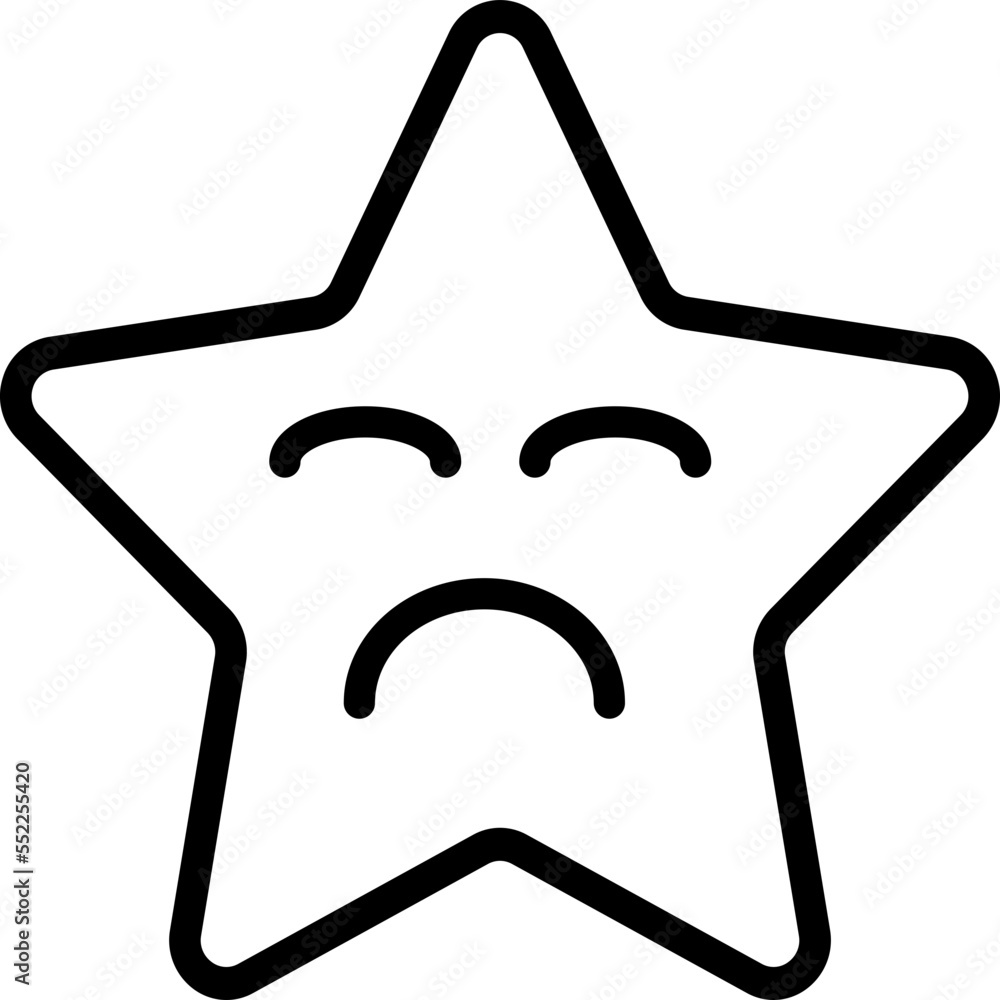 Sad star emoji icon Stock Vector | Adobe Stock