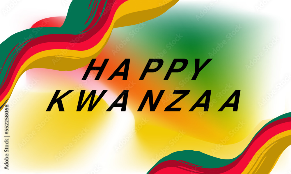 Happy Kwanzaa Day. With Fluid wavy frame border and gradient. Black ...