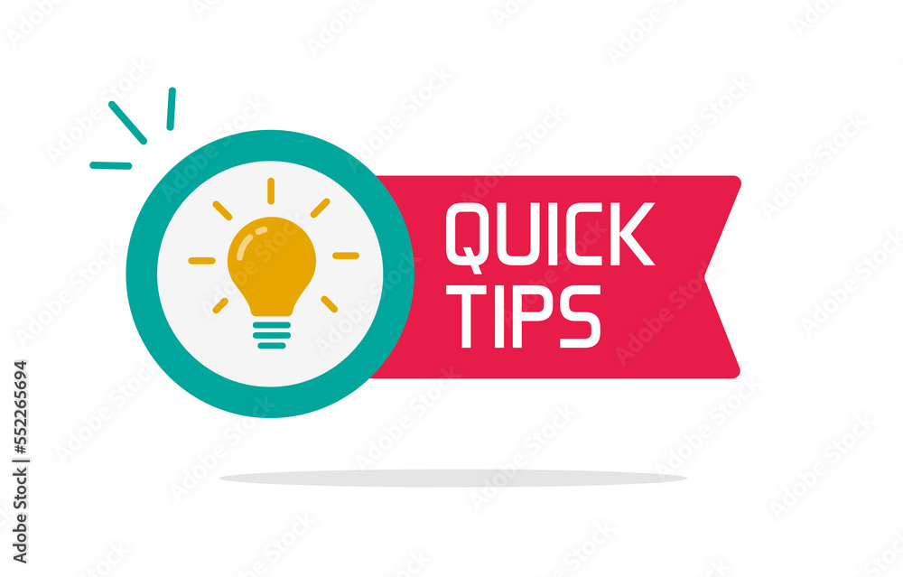 Quick tip icon vector or advice trick idea help info guide symbol flat ...