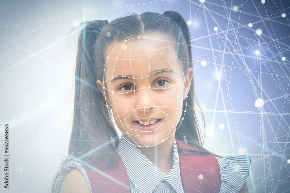 future technology face virtual detection points Stock Photo | Adobe Stock