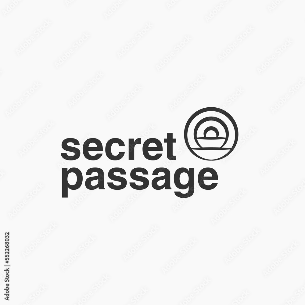 secret passage tunnel hallway iconic logo design vector illustration ...