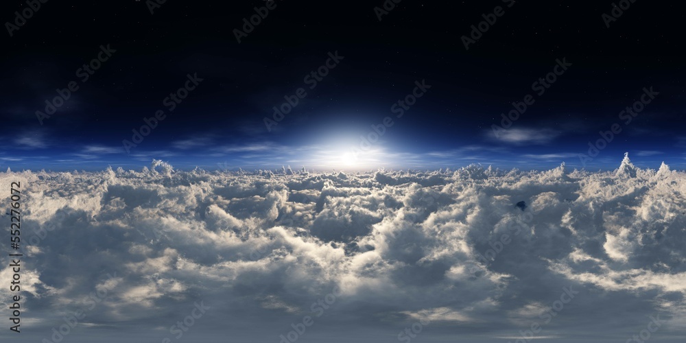 Panorama of clouds, HDRI, environment map , Round panorama, spherical ...