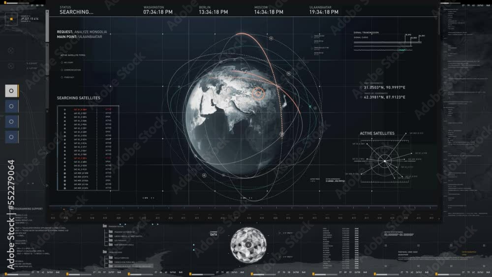 Interface Of Satellite Connection Software Used To Scan Location On ...