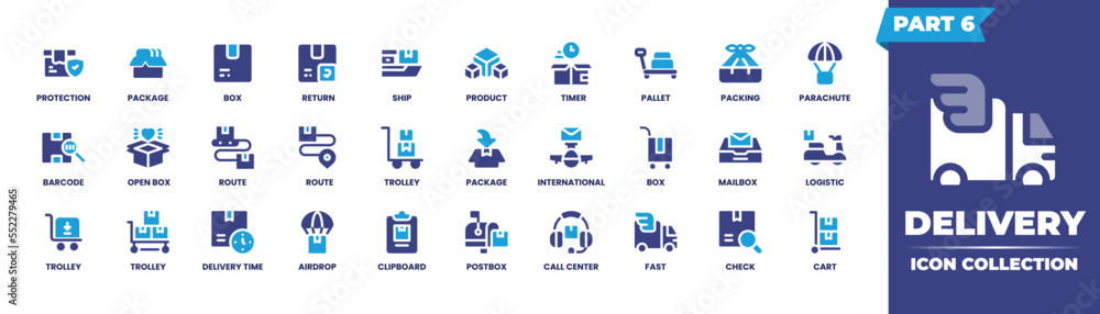 Vetor de Delivery icon collection part 6. Containing a delivery icon ...