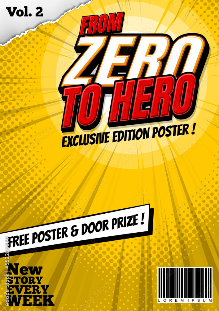 cartoon comic magazine book cover design template Stock Vector | Adobe ...