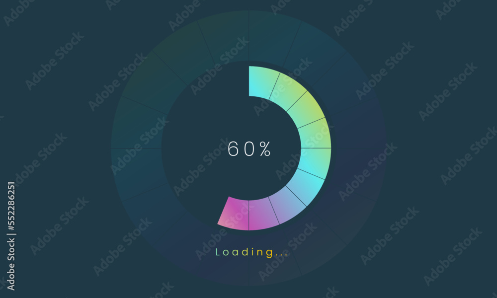 Vecteur Stock 60 percent loading user interface, A Futuristic loading ...