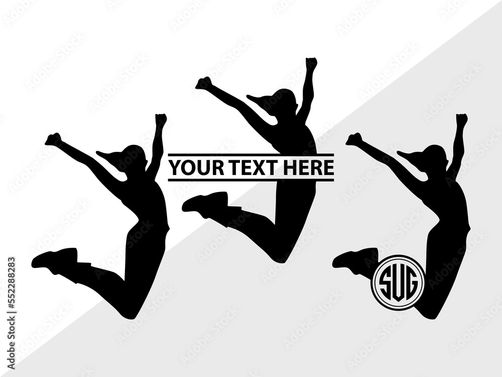 Cheer Stunt Monogram, Cheer Stunt Silhouette, Cheer Leading Svg, Cheer ...