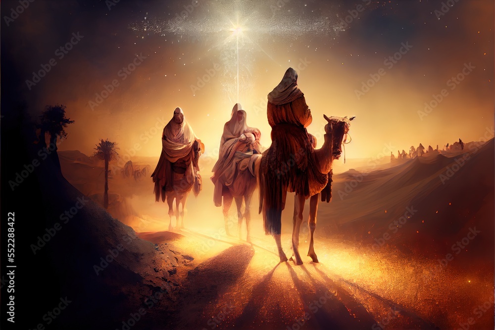 Reyes Magos Dibujo Fondo Stock Illustration | Adobe Stock