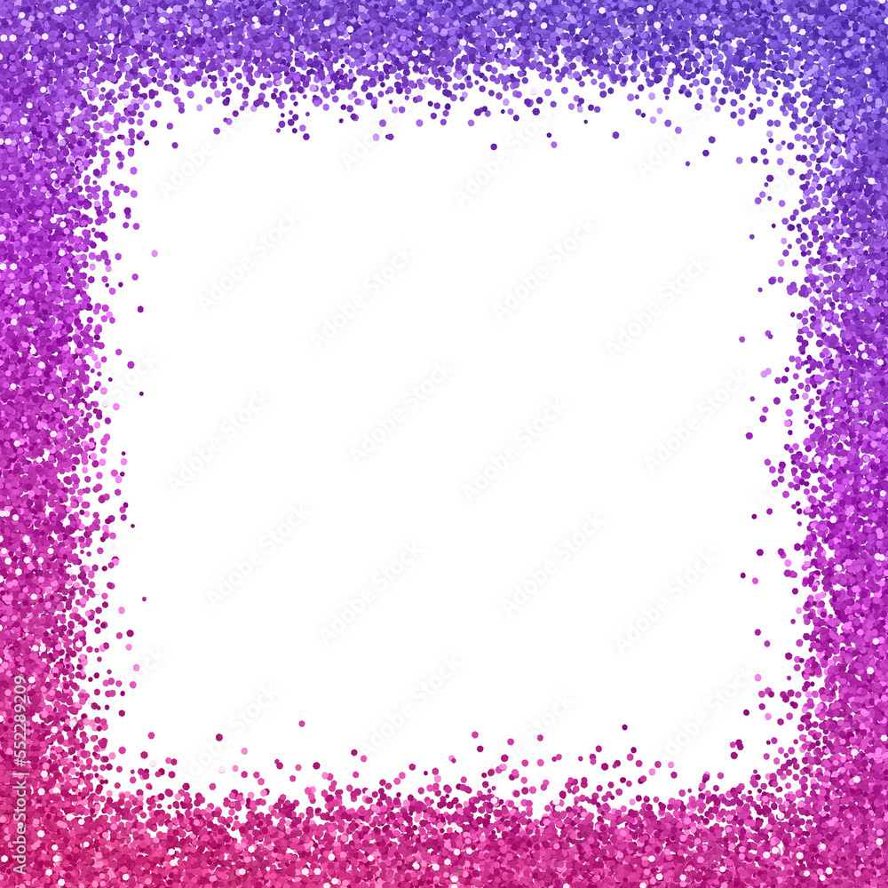 Glitter square border frame with purple pink color effect isolated PNG ...