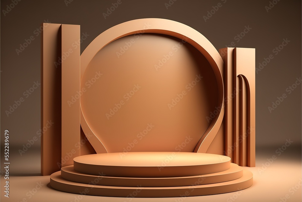 3d background products display brown scene with platform. Podium ...