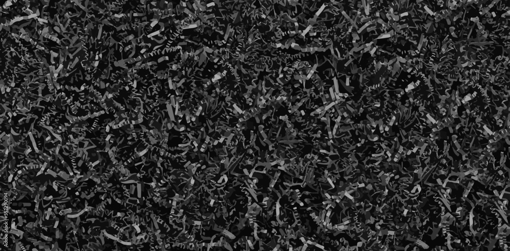 Vector black crinkle cut paper texture. Craft paper shred pattern. Dark ...