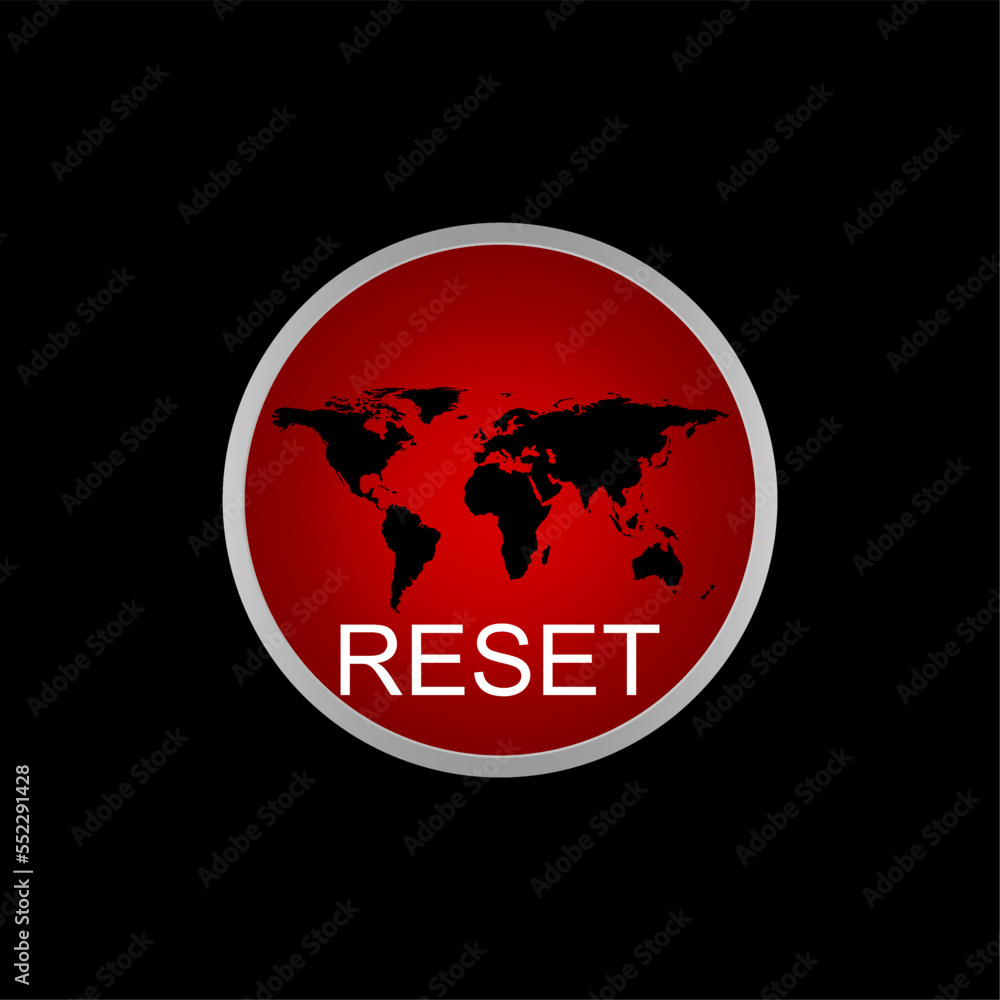 Vector illustration of planet earth reset button. Global problems of ...