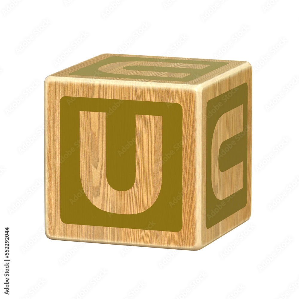 Letter U, Wooden Blocks font for Toddlers, Wood Alphabet Blocks, ABC ...