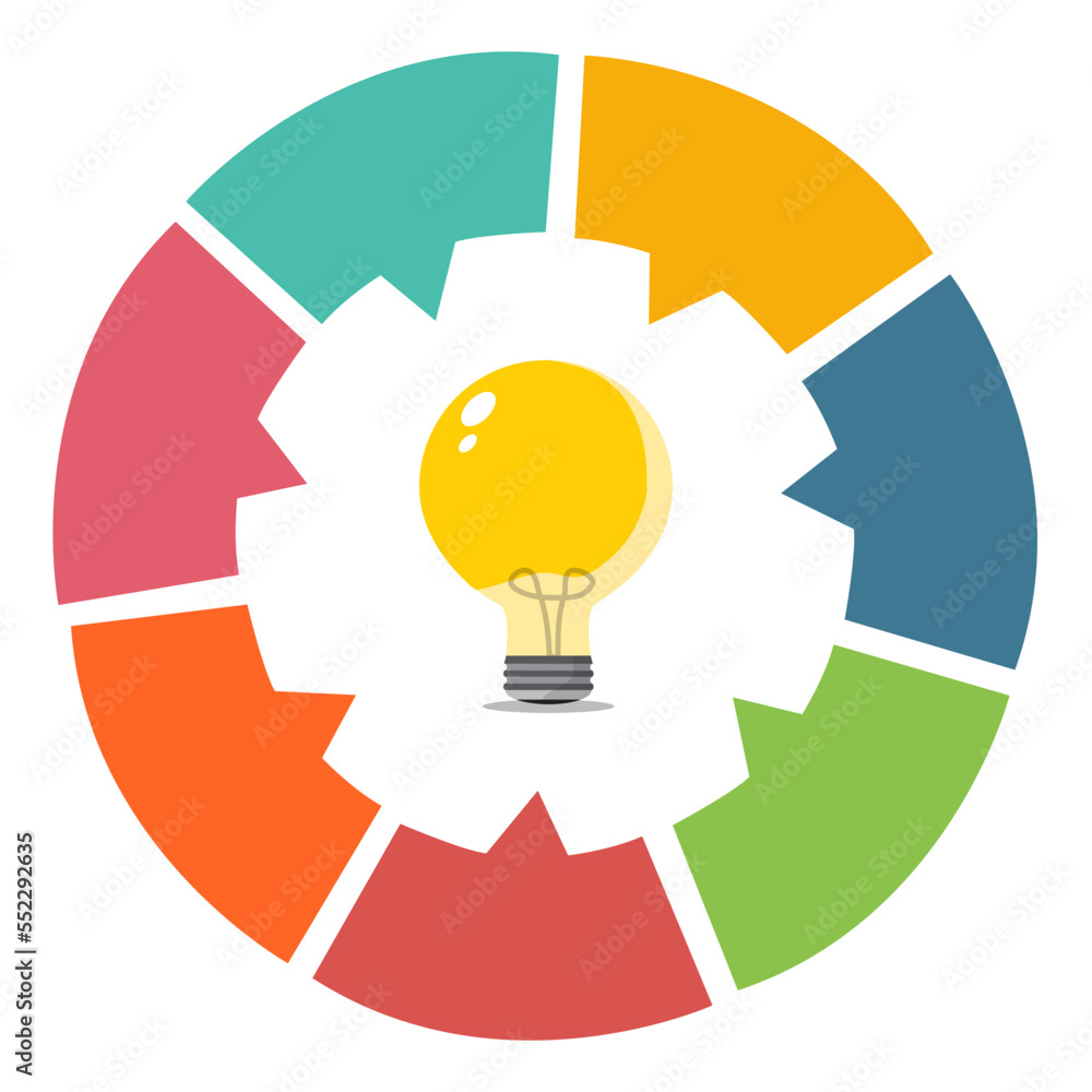 7 step Infographic business data circle. Can be used for workflow ...