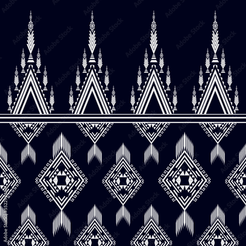 black and white seamless pattern, Traditional geometric ethnic pattern ...