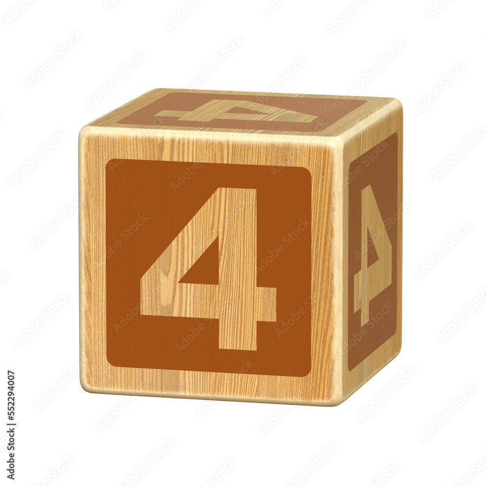 Number 4, Wooden Blocks font for Toddlers, Wood Alphabet Blocks, ABC ...
