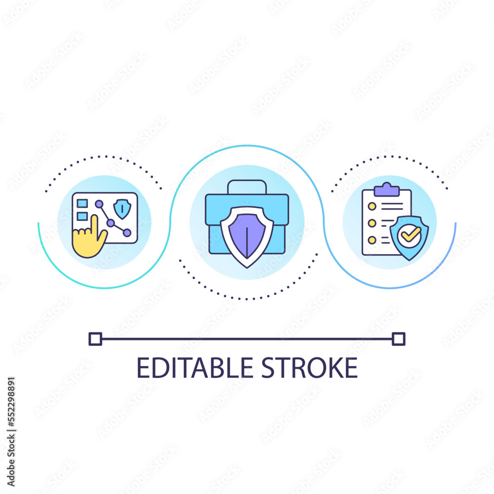 Preventing workplace injury loop concept icon. Employee protection ...