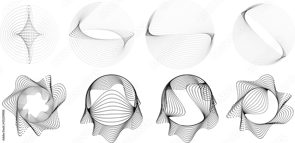 Abstract oval Lines Background with geometric circles . Vector rotating ...