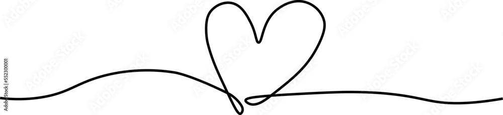 One line heart vector, Love heart illustration, One line minimalist ...