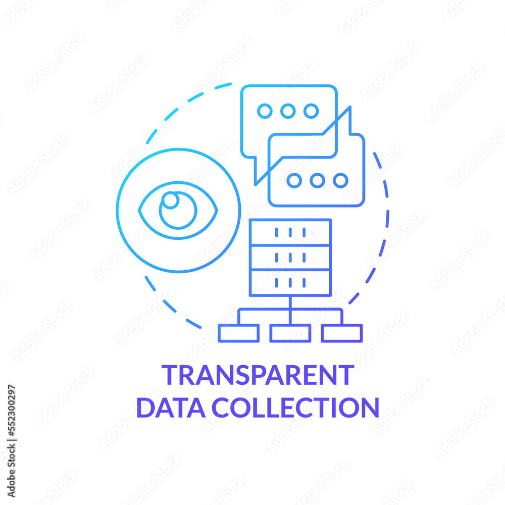 Transparent data collection blue gradient concept icon. Consumer ... Transparent data collection blue gradient concept icon. Consumer ...