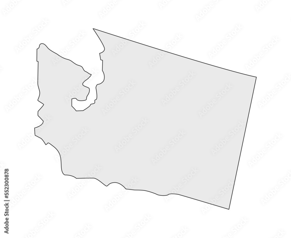 US state map. Washington outline symbol. Washington state border ...