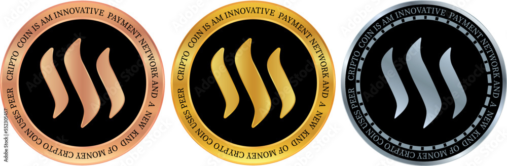 steem virtual currency vector illustrations. 3d illustrations ...