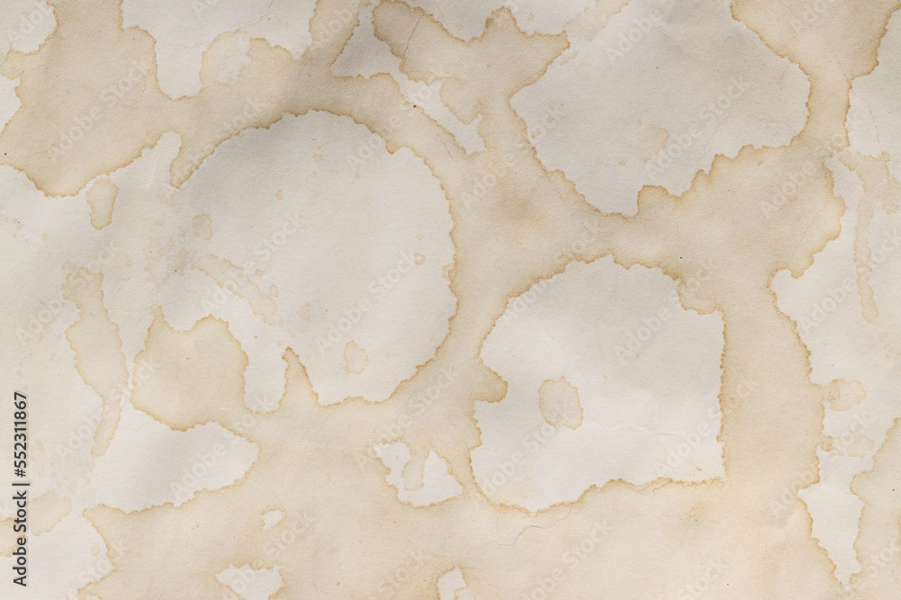 White stained piece of paper with copy space on white background Stock ...