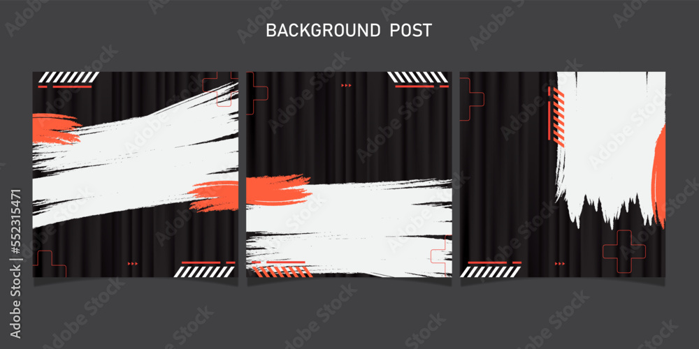 Cool black and white social media post background with pastel style ...