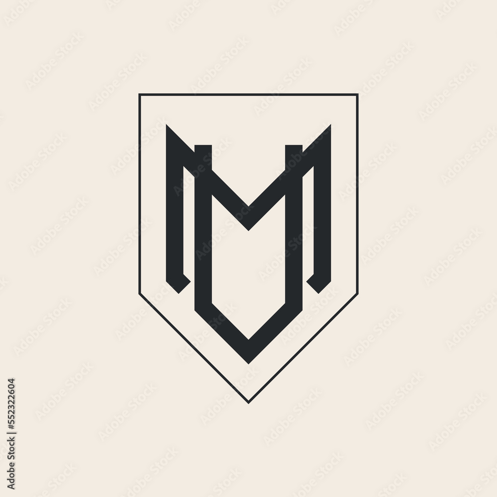 letter m u monogram art logo vector design. Stock Vector | Adobe Stock