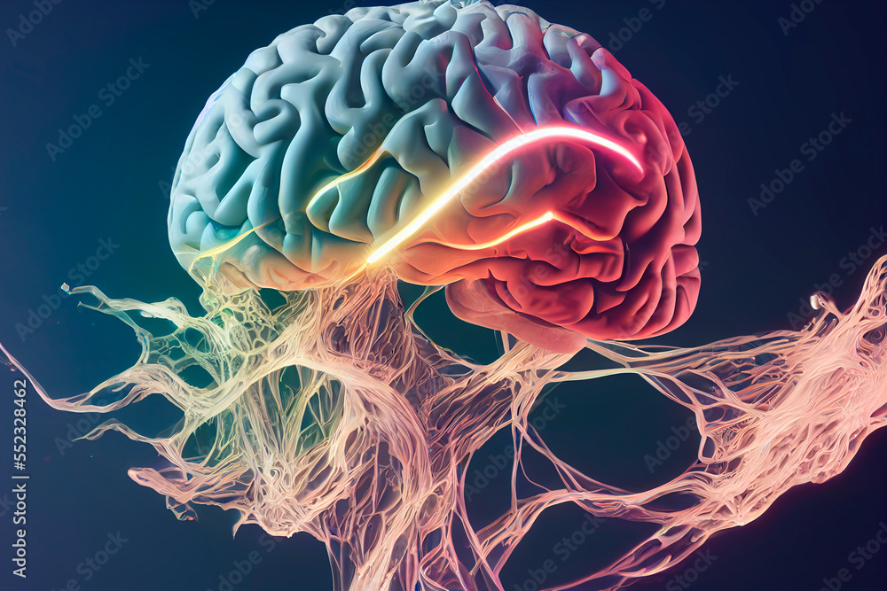 Photo & Art Print Beautiful abstract illustrations human brain anatomy ...