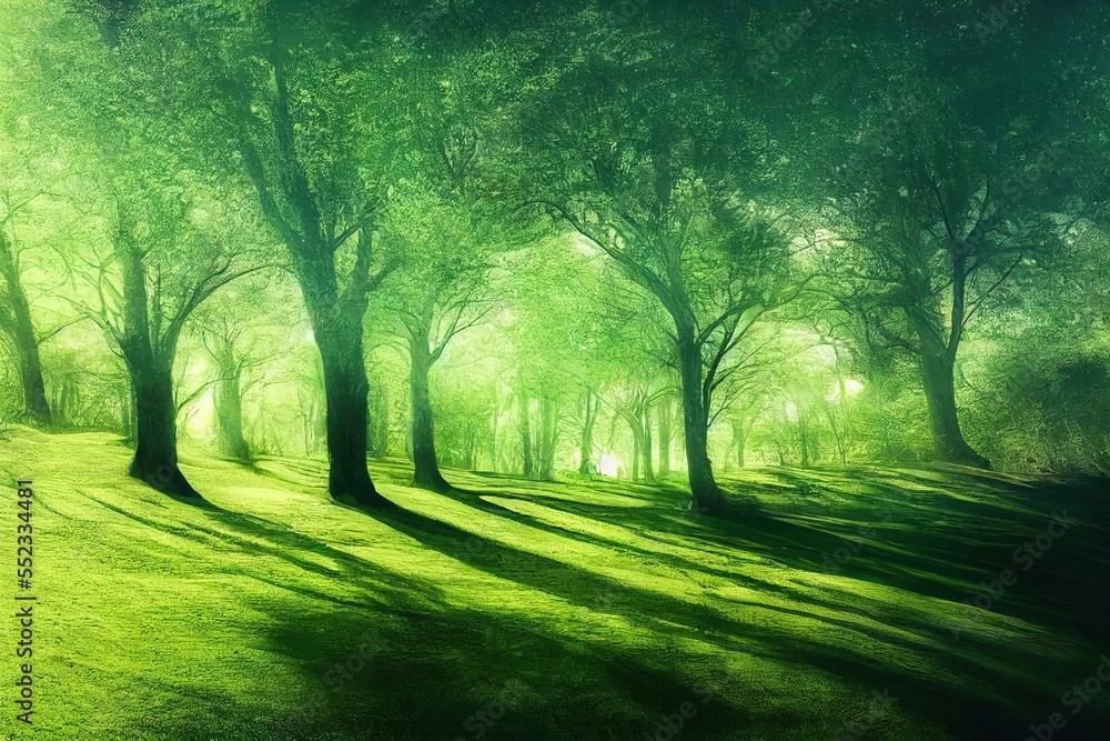 paysage de verdure Stock Illustration | Adobe Stock