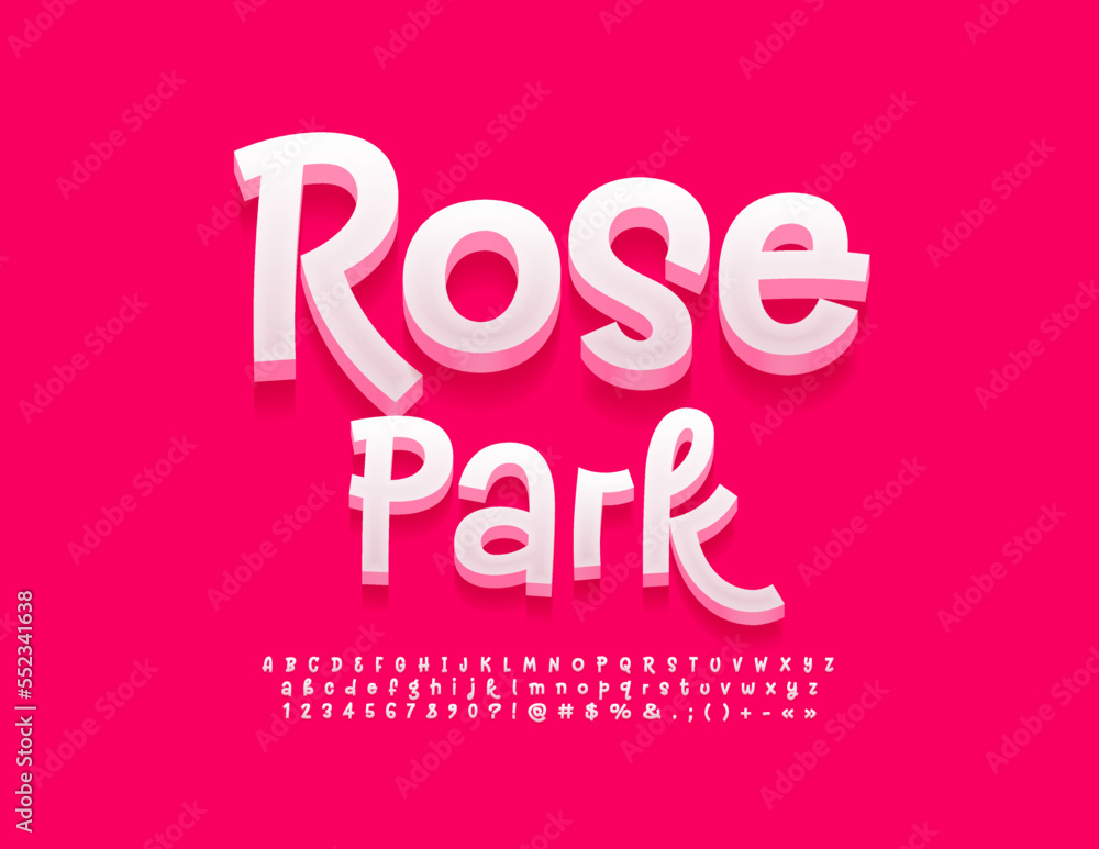 Vector decorative emblem Rose Park with fancy Font. Handwritten ...