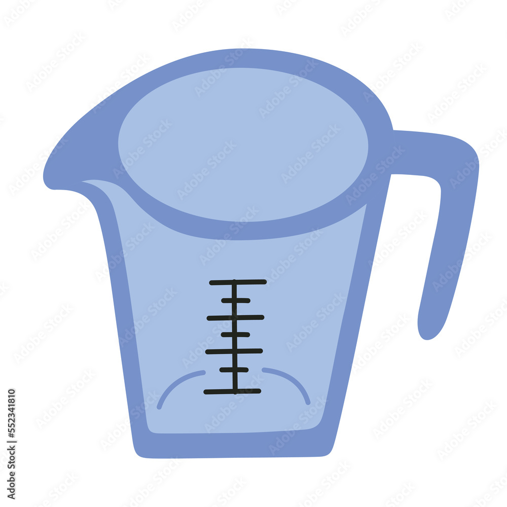 Measuring jug icon, vector doodle illustration of glass jug, kitchen ...