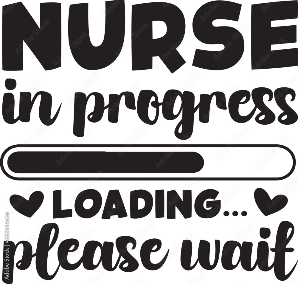 Nurse in progress loading please wait, Nurse SVG Design Stock Vector ...