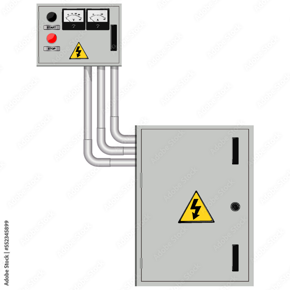 Electrical box, industrial electrical control panel. vector image Stock ...