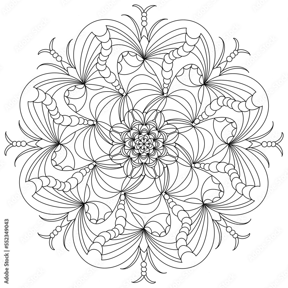 Circle stripes for coloring, white and black line drawings, Art. Stock ...