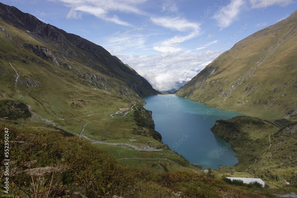 Stausee Wasserfallboden vom Damm des Stausees Mooserboden aus Stock ...