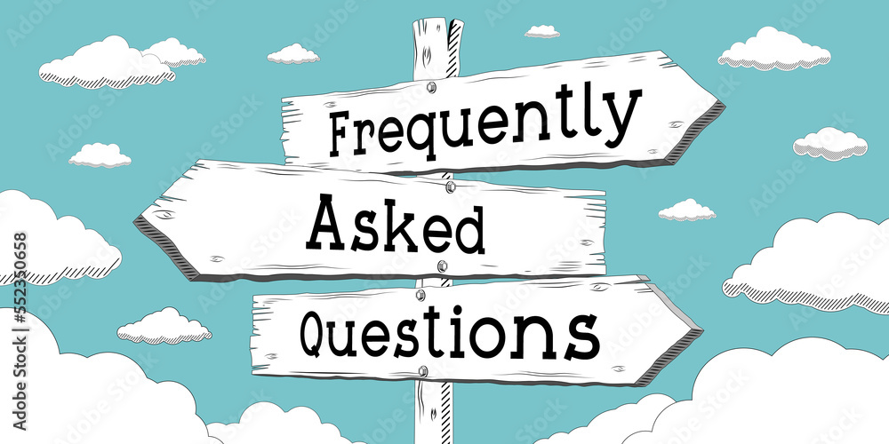Frequently asked questions - outline signpost with three arrows Stock ...