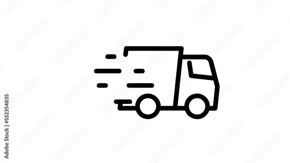 Animated Logistic cargo mobile courier or freight delivery service ...