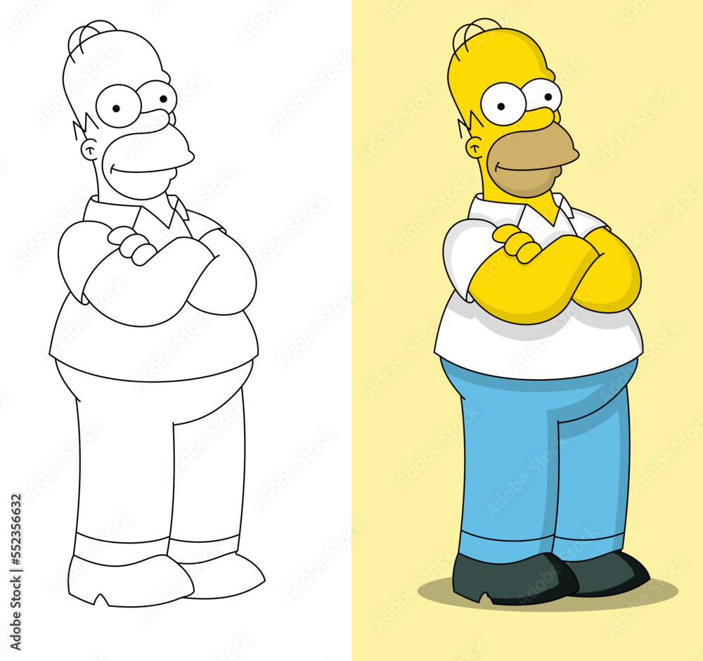 Homer Simpson ,cartoon illustration Stock Vector | Adobe Stock