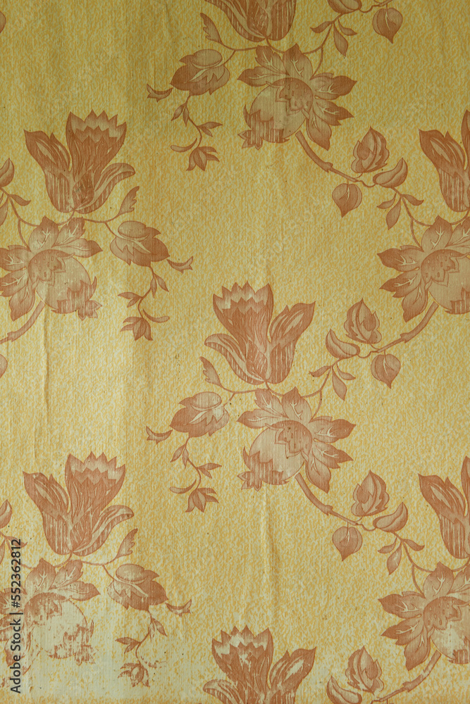 Old torn wallpaper on the wall.Old wallpaper for texture or background ...