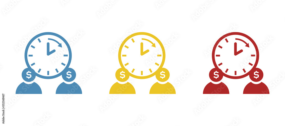 people icon, time is money concept, vector illustration Stock Vector ...
