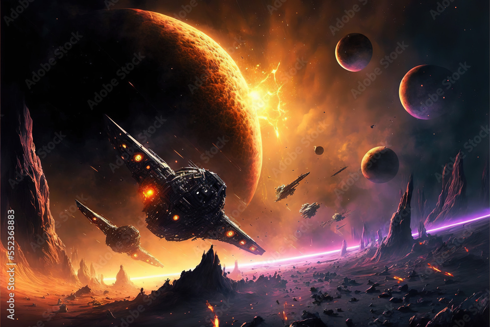 Space Shooter - Alien ships appear to break through from another ...