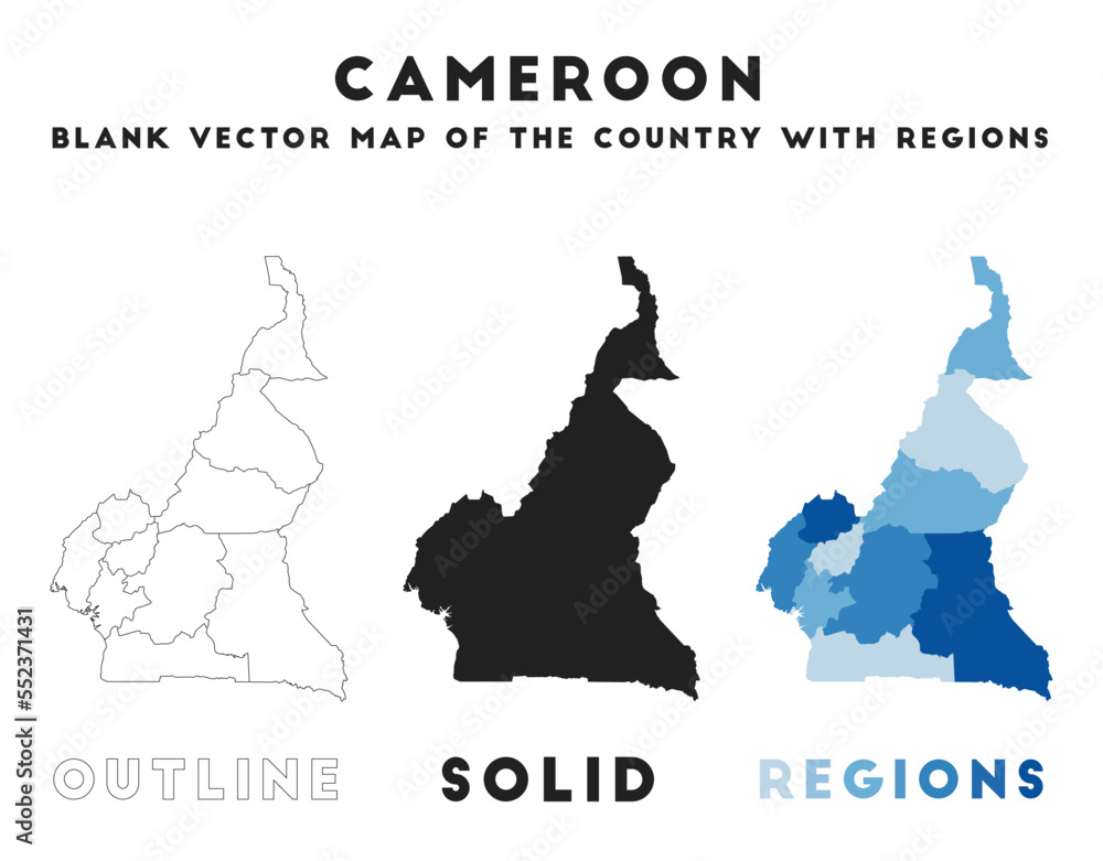Cameroon map. Borders of Cameroon for your infographic. Vector country ...
