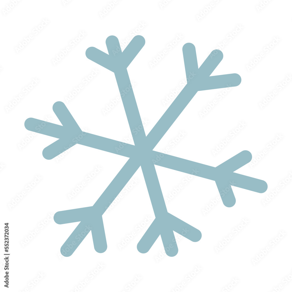 Cartoon hexagonal snowflake isolated on white. National culture symbol ...