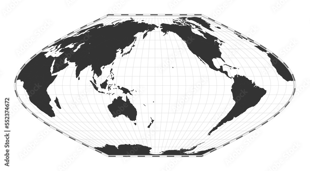 Vector world map. McBryde-Thomas flat-polar sinusoidal equal-area ...