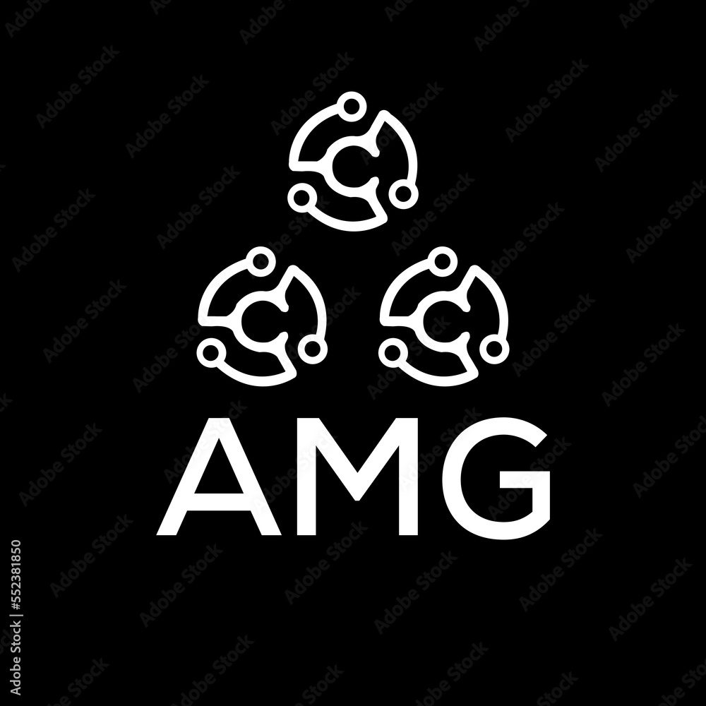 Vecteur Stock AMG letter logo. AMG best black background vector image ...