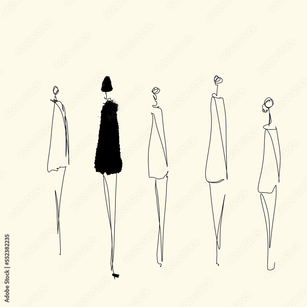 Dibujo de personas Stock Illustration | Adobe Stock